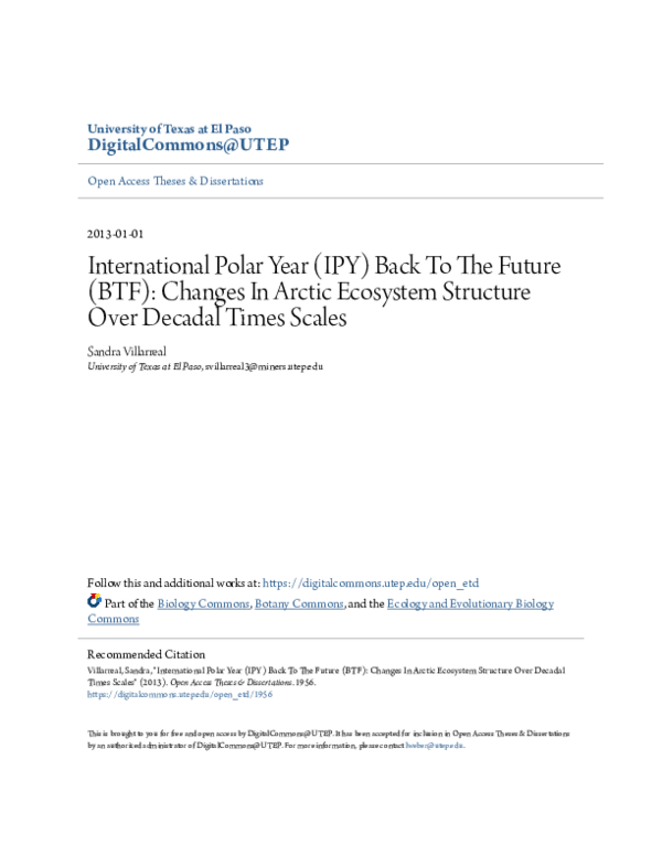 (PDF) International polar year (ipy) back to the future (btf): Changes ...