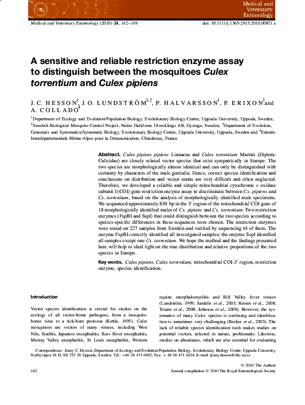 (PDF) A sensitive and reliable restriction enzyme assay to distinguish ...
