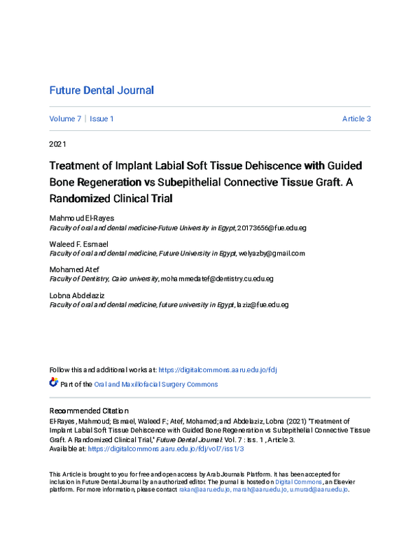 (PDF) Treatment of Implant Labial Soft Tissue Dehiscence with Guided ...