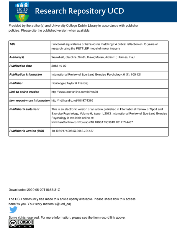 (PDF) Functional equivalence or behavioural matching? A critical ...