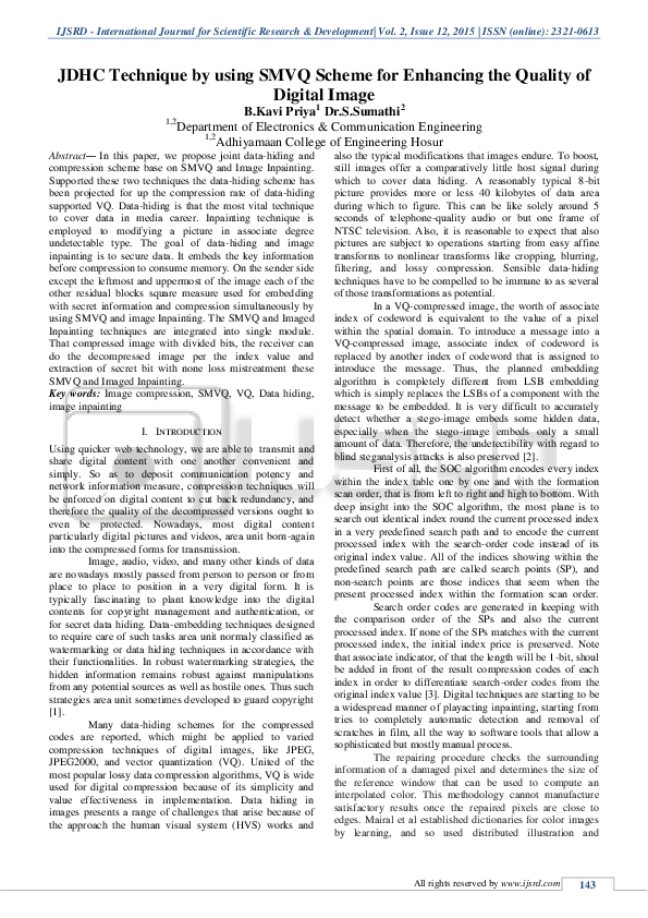 (PDF) JDHC Technique by using SMVQ Scheme for Enhancing the Quality of ...