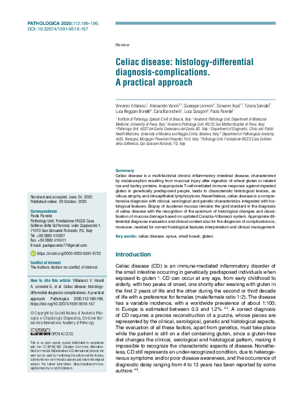 (PDF) Celiac disease: histology-differential diagnosis-complications. A ...