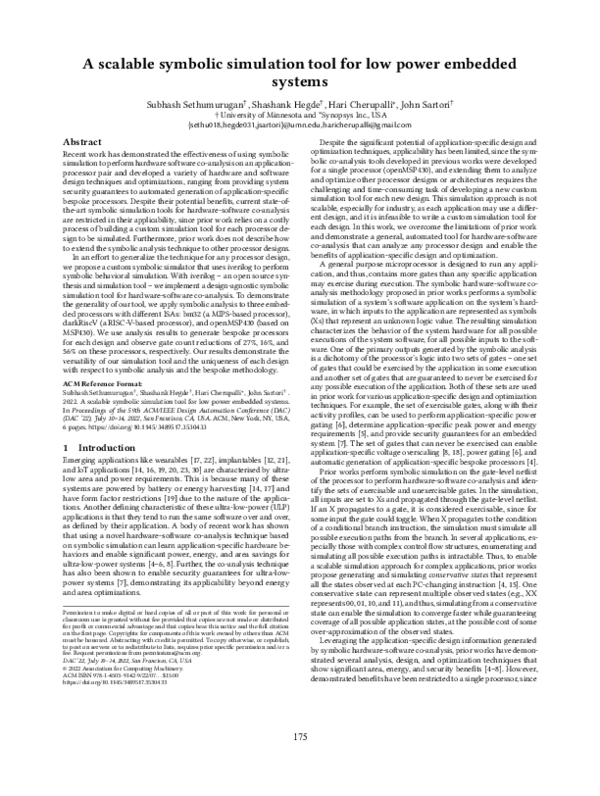 (PDF) A scalable symbolic simulation tool for low power embedded systems
