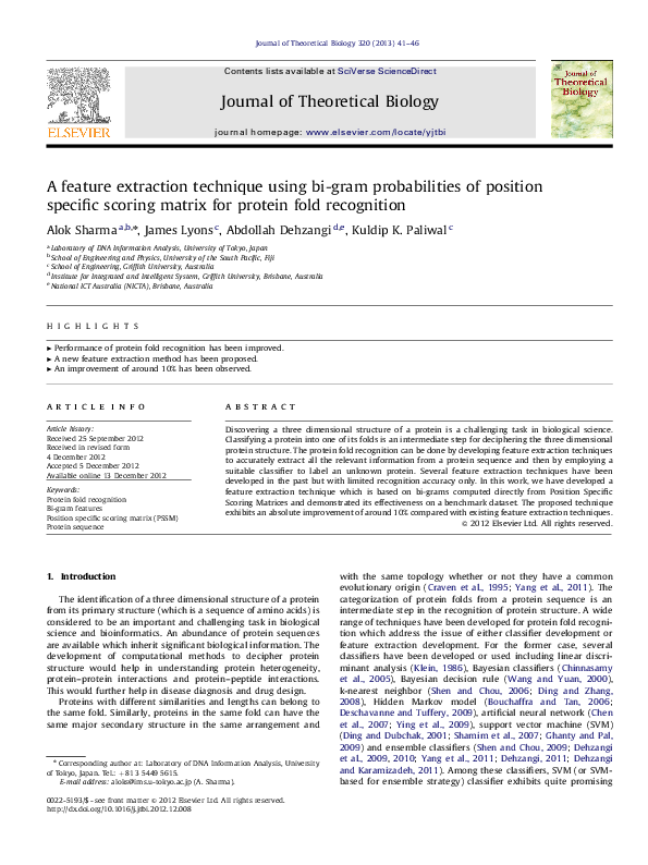 (PDF) A feature extraction technique using bi-gram probabilities of ...