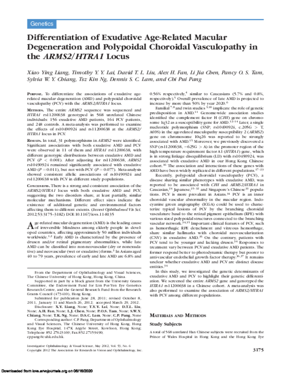 (PDF) Differentiation of Exudative Age-Related Macular Degeneration and ...