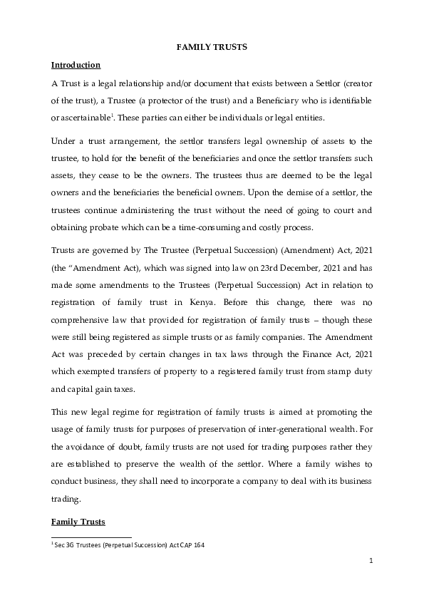 (DOC) FAMILY TRUSTS