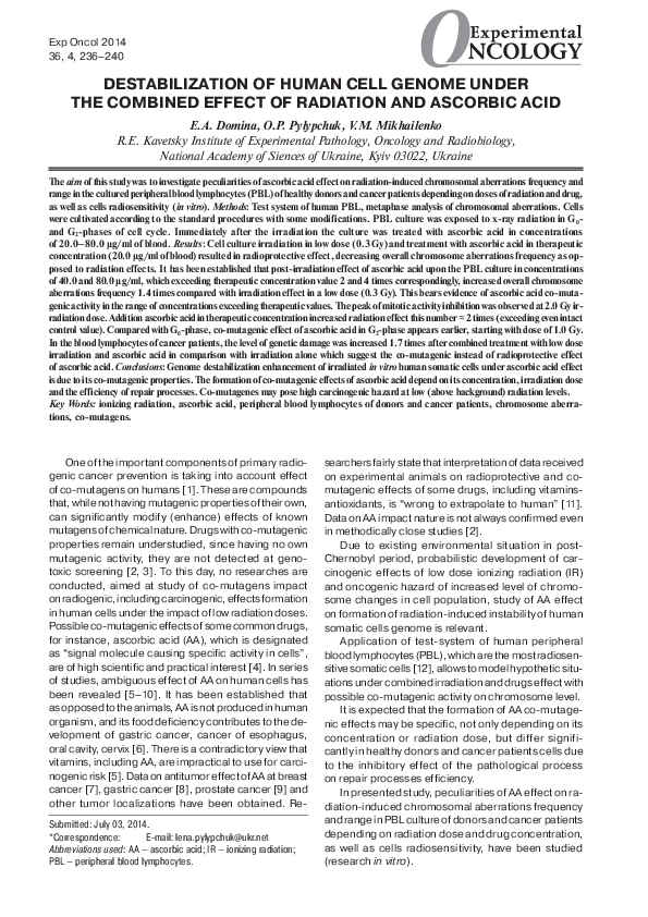 (PDF) Destabilization of human cell genome under the combined effect of ...