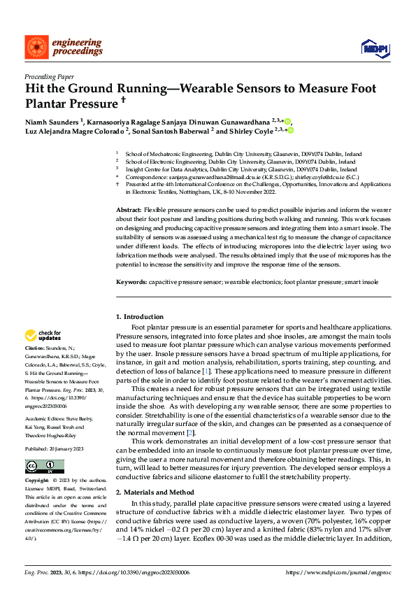 (PDF) Hit the Ground Running—Wearable Sensors to Measure Foot Plantar ...