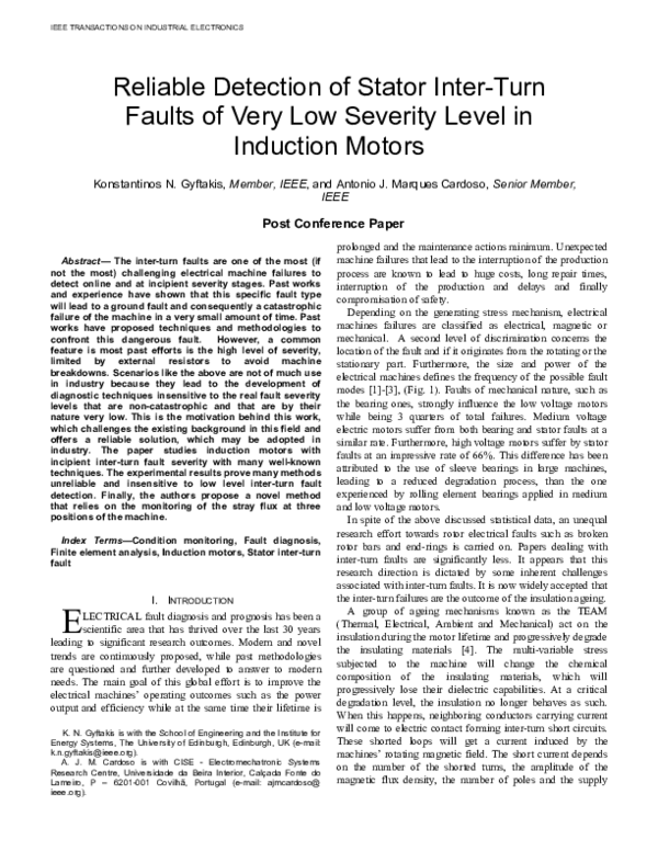 Doc Reliable Detection Of Stator Interturn Faults Of Very Low