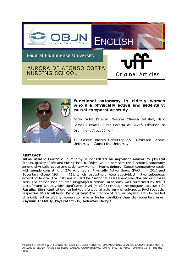 (PDF) Functional autonomy in elderly women who are physically active ...