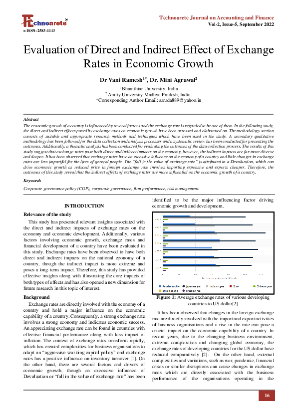 (PDF) Evaluation of Direct and Indirect Effect of Exchange Rates in ...