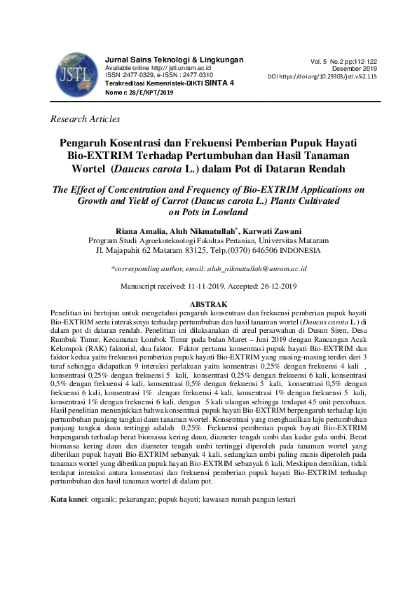 (PDF) Pengaruh Kosentrasi dan Frekuensi Pemberian Pupuk Hayati Bio ...