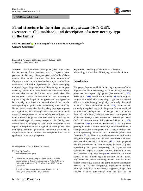 (PDF) Floral development in Aphandra (Arecaceae) | Anders Barfod ...