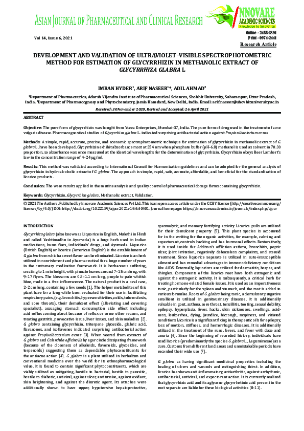 Pdf Development And Validation Of Ultraviolet Visible