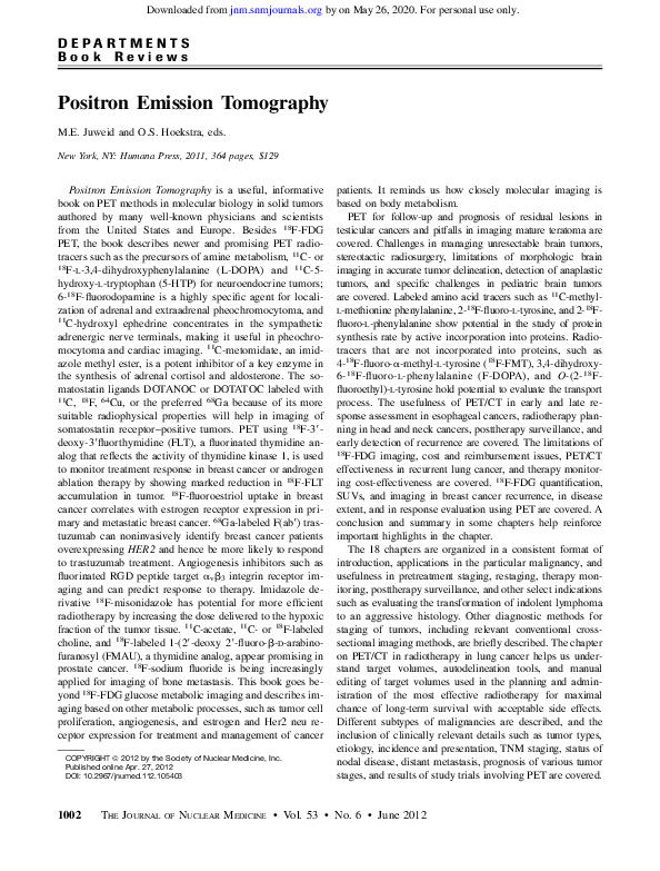 (PDF) Positron Emission Tomography