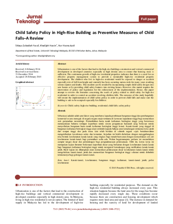 (PDF) Child Safety Policy in High-Rise Building as Preventive Measures ...