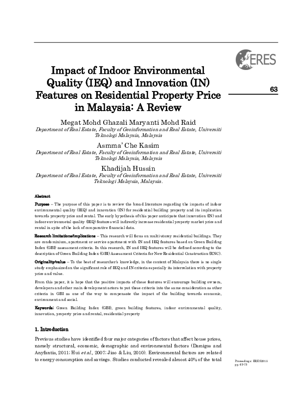 (PDF) Impact of indoor environmental quality (IEQ) and innovation (IN ...