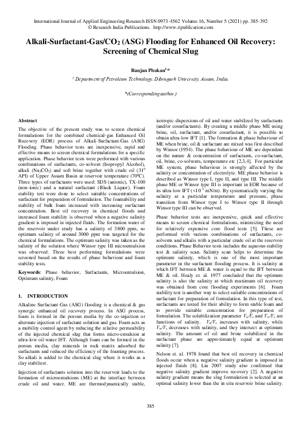 (PDF) Alkali-Surfactant-Gas/CO2 (ASG) Flooding for Enhanced Oil ...