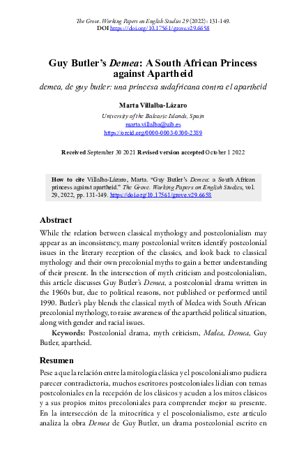 (PDF) Guy Butler's Demea