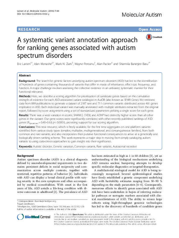 (PDF) A systematic variant annotation approach for ranking genes ...