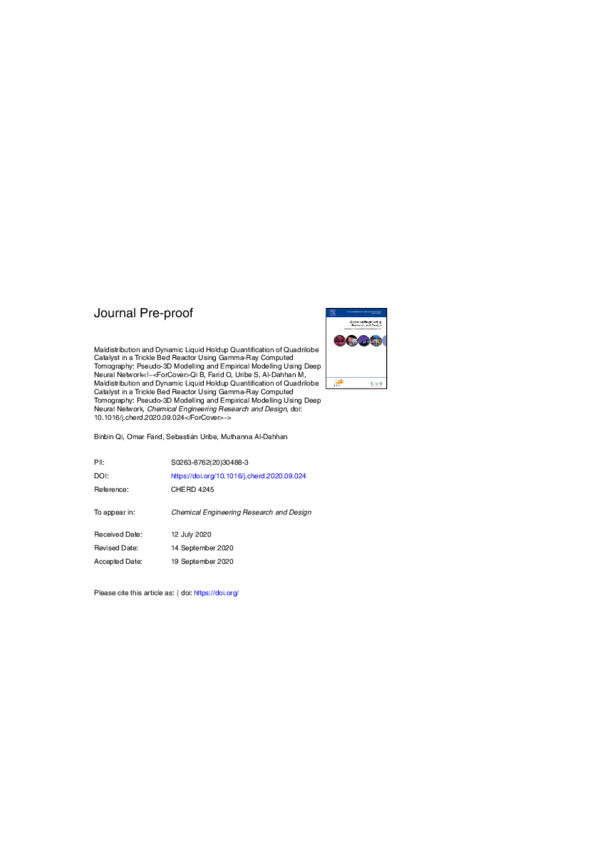 (PDF) Maldistribution and dynamic liquid holdup quantification of ...