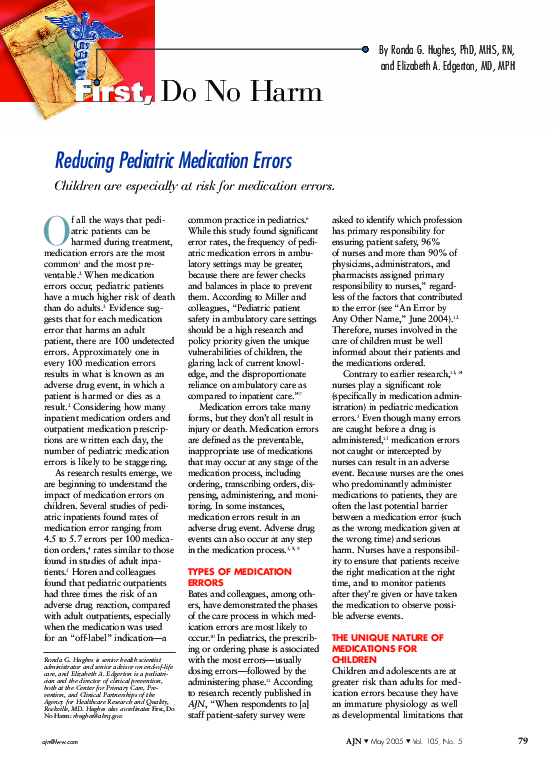 (PDF) Reducing Pediatric Medication Errors