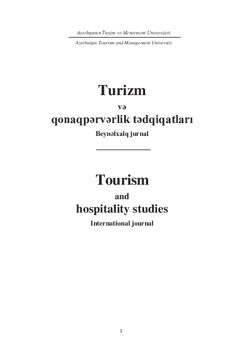 (PDF) Mahir Ibrahimov Turizm və qonaqpərvərlik tədqiqatları jurnalı ...