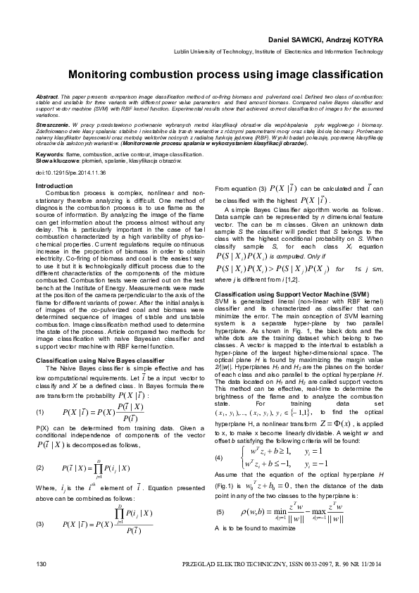 (PDF) Monitoring combustion process using image classification