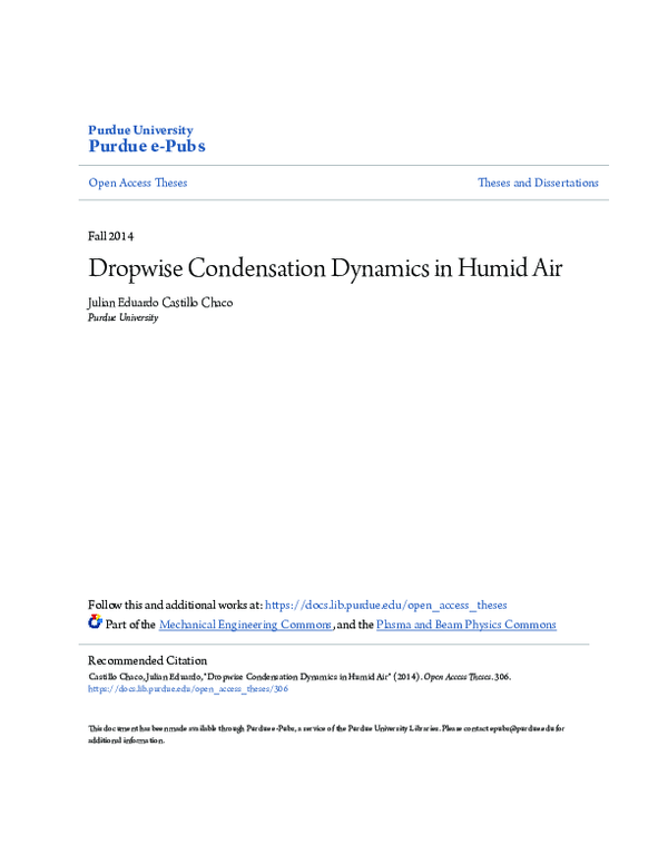 (PDF) Dropwise condensation dynamics in humid air | Julian Arciniega Chacon - Academia.edu