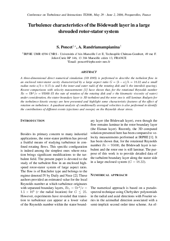 (PDF) Turbulence characteristics of the Bodewadt layer in a large ...