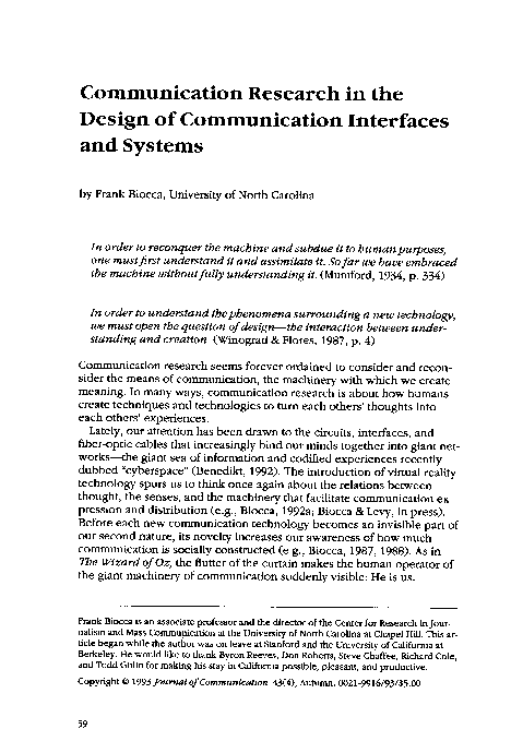 (PDF) Communication Research in the Design of Communication Interfaces ...