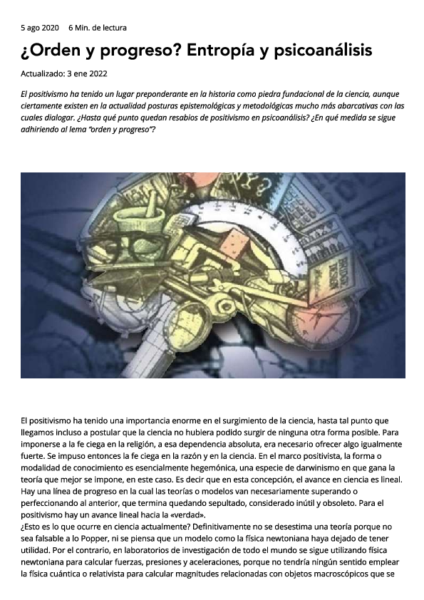 (PDF) ¿Orden y progreso? Entropía y psicoanálisis | Ana Mercedes ...