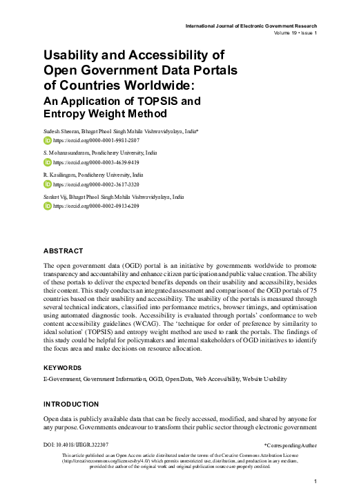 (PDF) Usability and Accessibility of Open Government Data Portals of ...