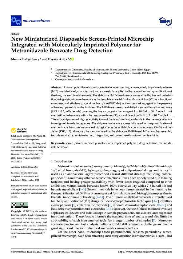 (PDF) New Miniaturized Disposable Screen-Printed Microchip Integrated ...
