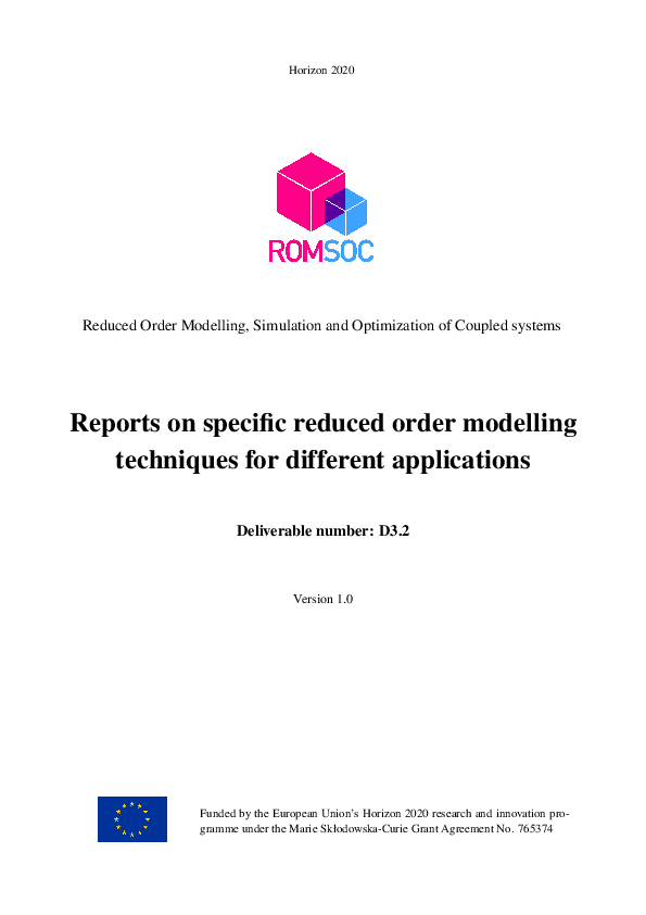 (PDF) Reports on specific reduced order modelling techniques for different applications | Onkar ...