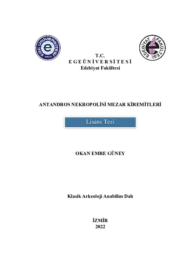 (PDF) Antandros Nekropolisi Mezar Kiremitleri