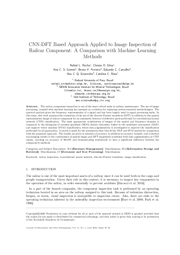 (PDF) CNN-DFT Based Approach Applied to Image Inspection of Railcar ...