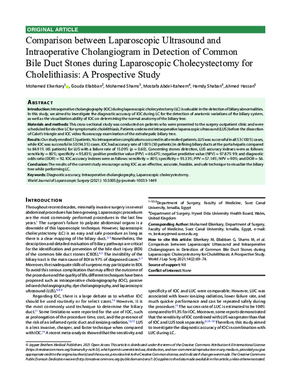 (PDF) Comparison between Laparoscopic Ultrasound and Intraoperative ...
