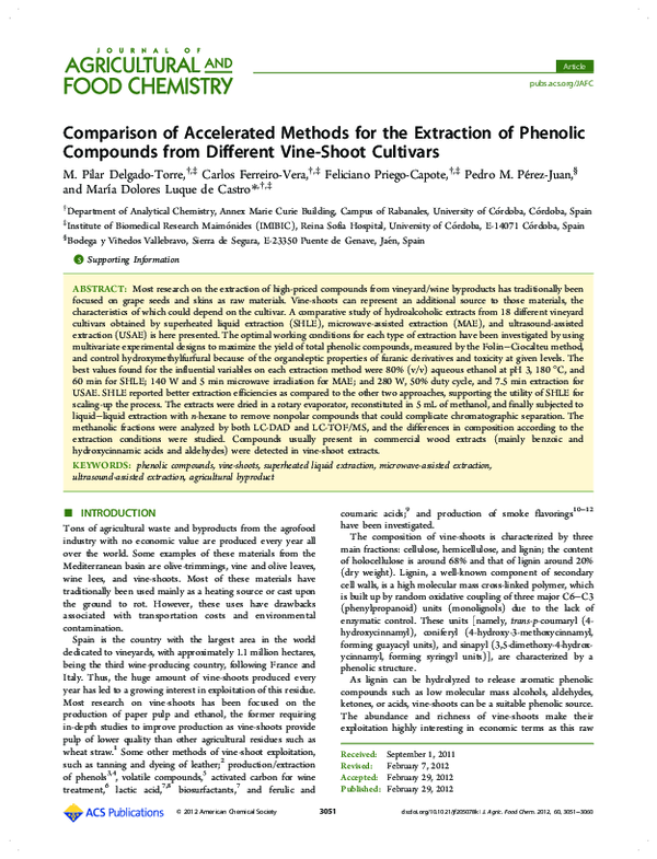 (PDF) Comparison of Accelerated Methods for the Extraction of Phenolic ...