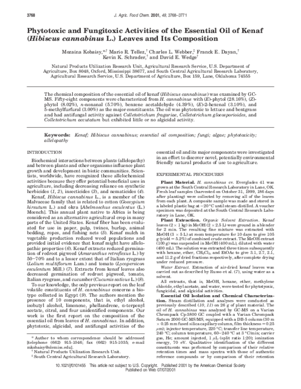 (PDF) Phytotoxic and Fungitoxic Activities of the Essential Oil of ...