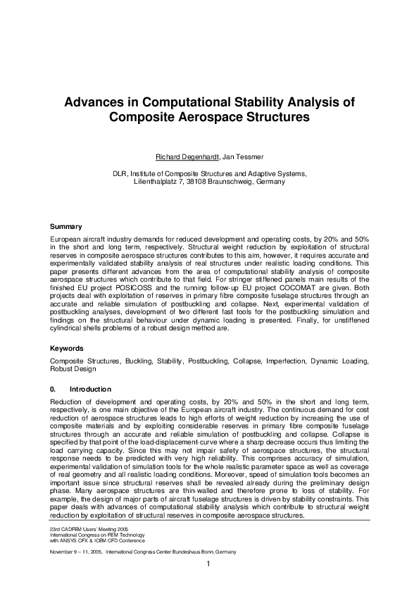 (PDF) Advances in Computational Stability Analysis of Composite ...