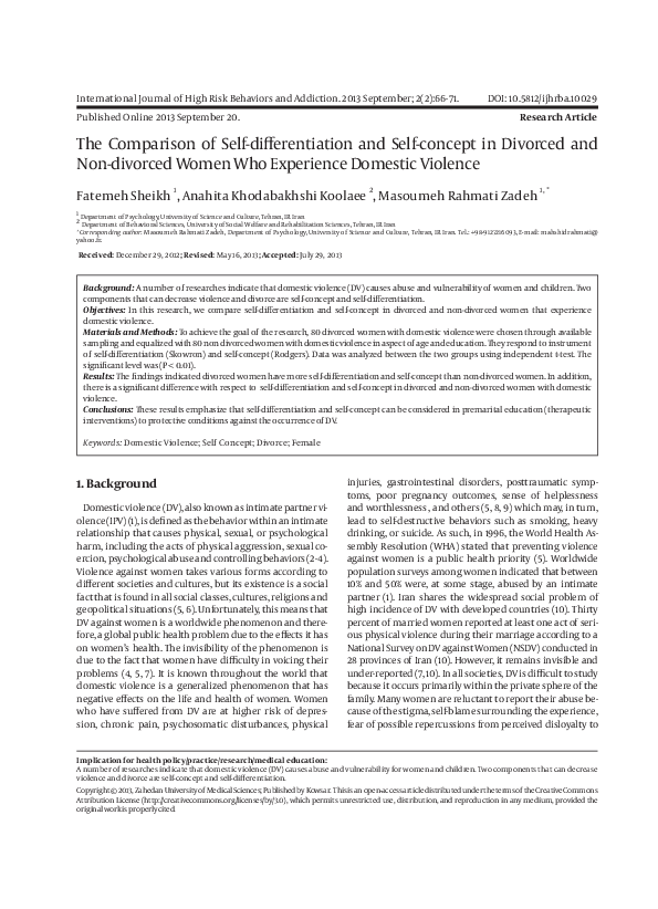 (PDF) The Comparison of Self-differentiation and Self-concept in ...