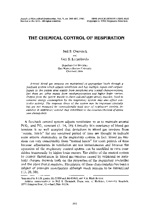 (PDF) The chemical control of respiration