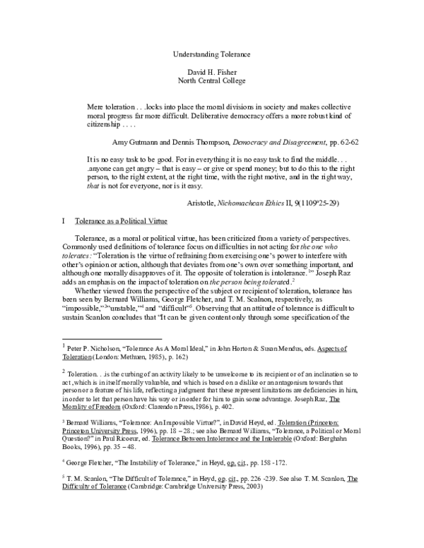 (PDF) Understanding Tolerance