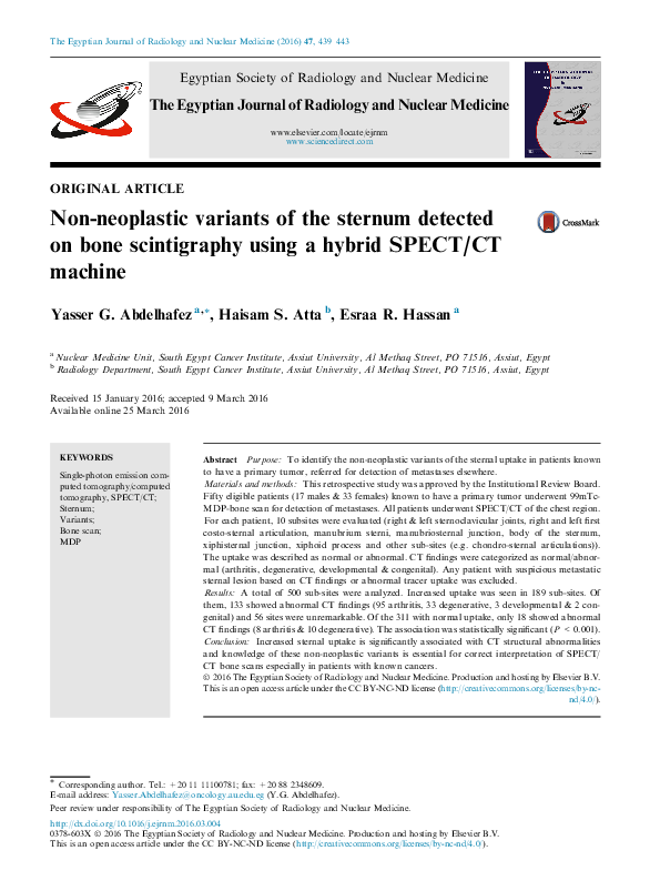 (PDF) Non-neoplastic variants of the sternum detected on bone ...