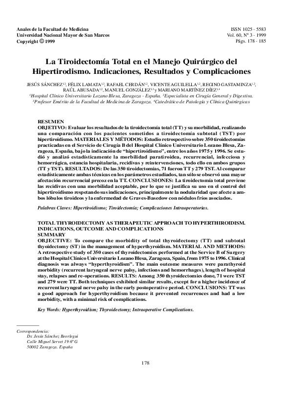(PDF) La Tiroidectomía Total en el Manejo Quirúrgico del Hipertirodismo ...
