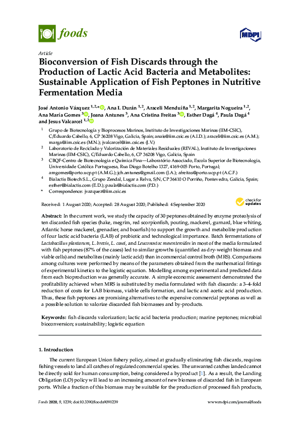 (PDF) Bioconversion of Fish Discards through the Production of Lactic ...