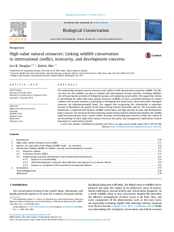 (PDF) High-value natural resources: Linking wildlife conservation to ...