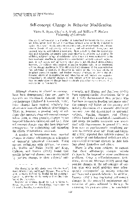 (PDF) Self-concept change in behavior modification