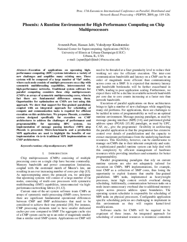 (PDF) Phoenix: A runtime environment for high performance computing on chip multiprocessors